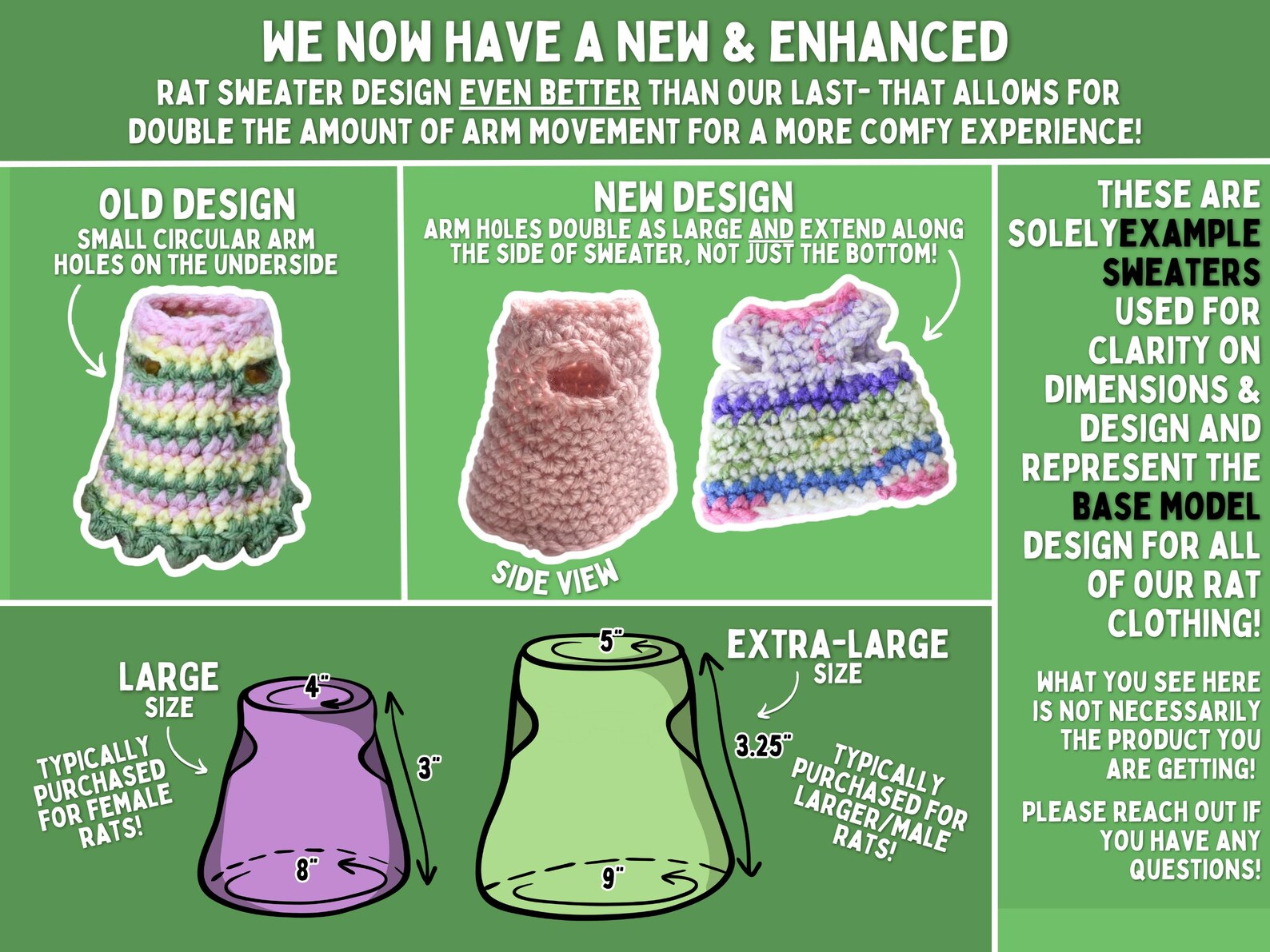 Rat Dress for Rat Crochet Dress for Pet Rat Sweater for Fancy Rat ...