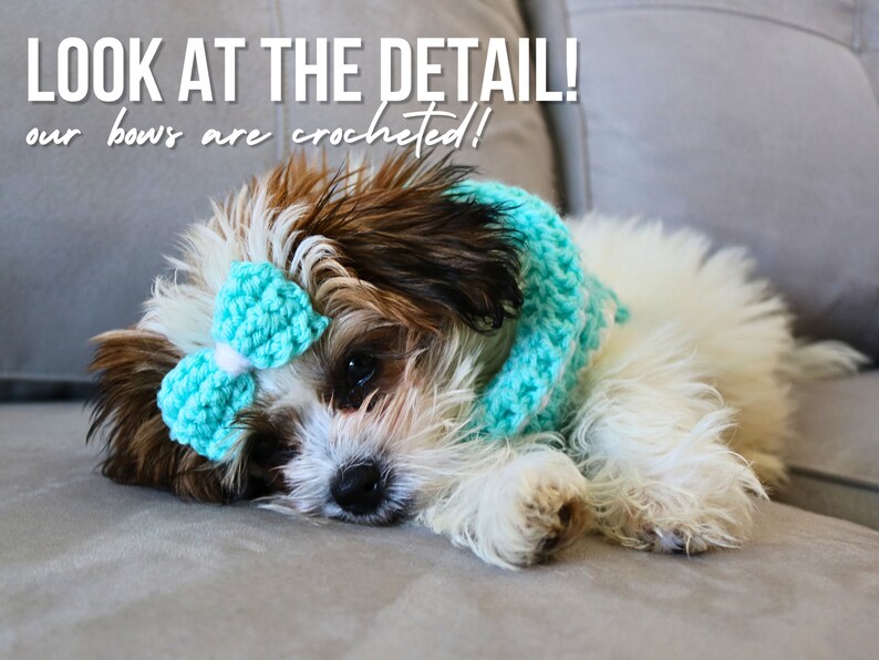 Dog Bow for Puppies Dog Hair Bows for Dog Collar, Cute Crochet Dog ...