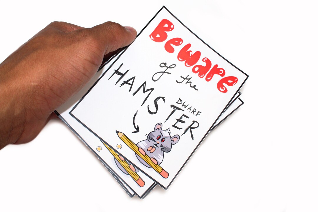 Reusable Dwarf Hamster Sign Poster Beware Pet Sign Made for Pet Cages ...