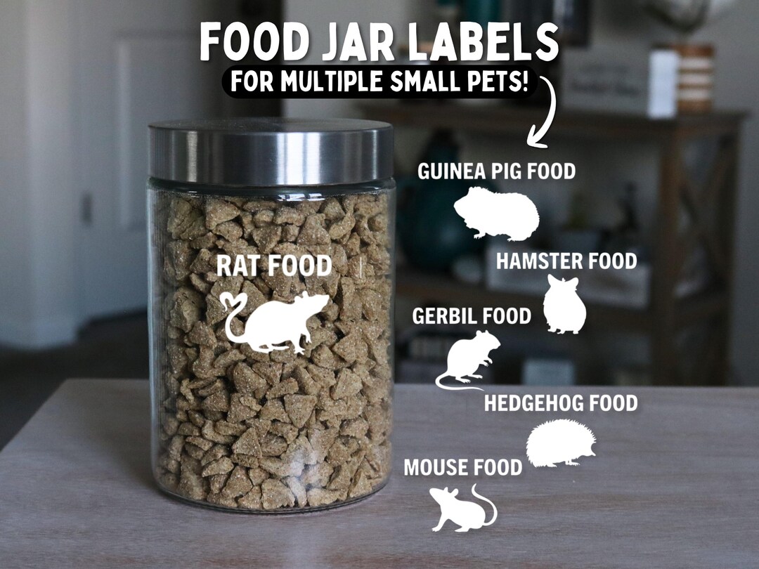 Small Pet Food Jar Label for Pet Food Decal for Small Pet Food Storage ...