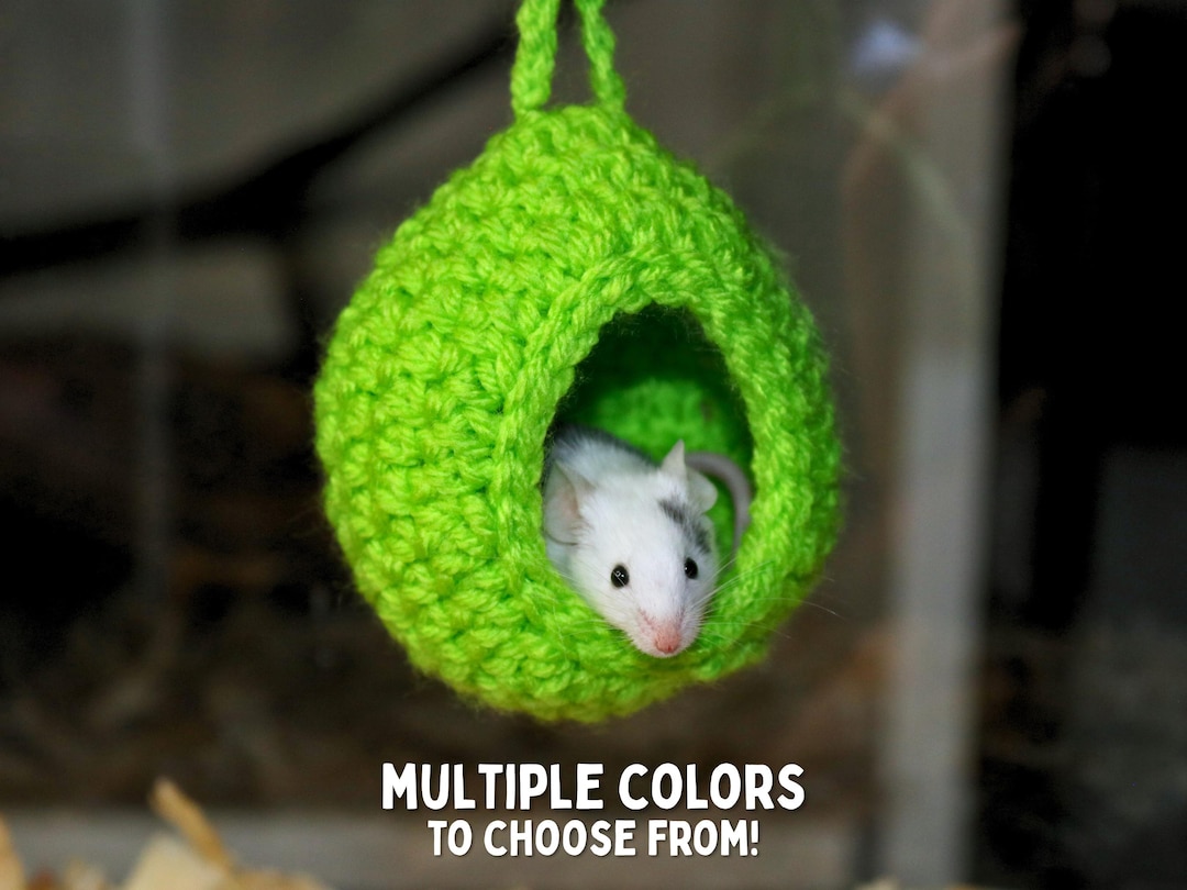 Hanging Mouse Hideout Toy for Fancy Mice Cage Accessory | Crochet ...
