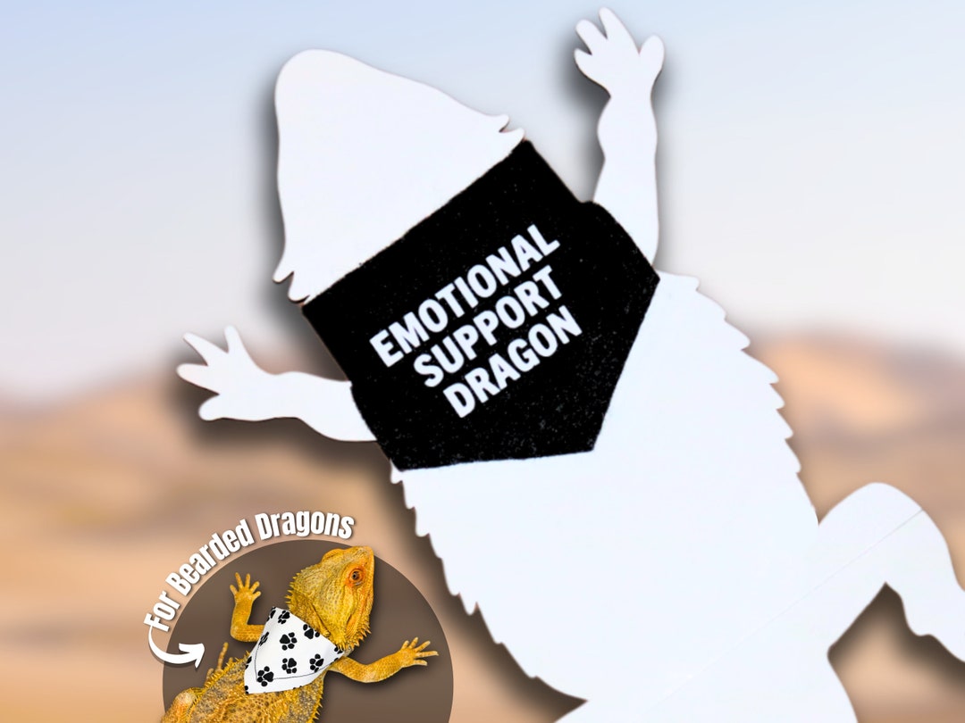Emotional Support Dragon Bandana for Bearded Dragons Custom ...