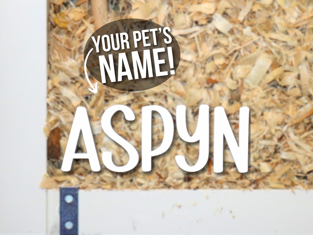 Pet Name Sticker for Cage, Custom Sticker for Pet Cage Cling, Removable ...