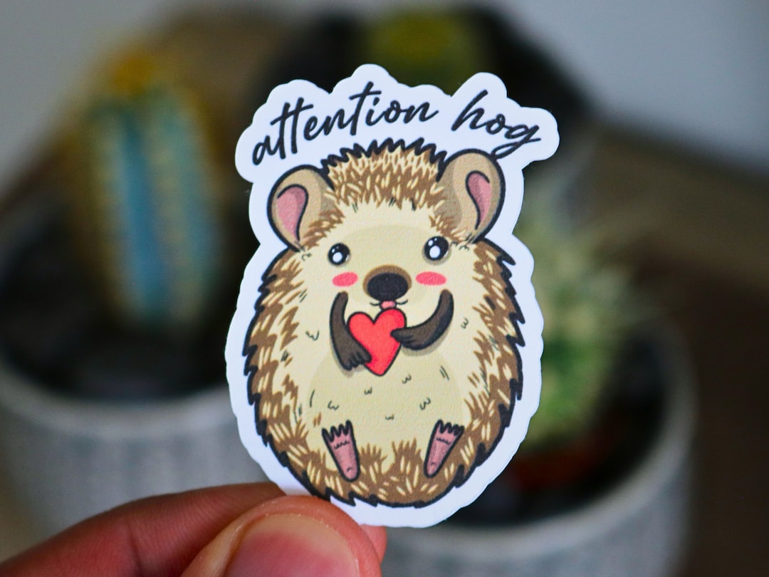 Hedgehog Sticker, Attention Hog Sticker, Cute Pet Sticker Funny ...