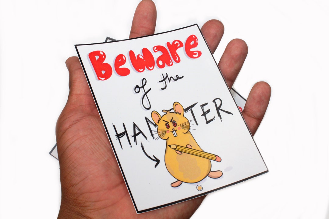 Reusable Hamster Sign Poster Beware Pet Sign Made for Pet Cages Signs ...