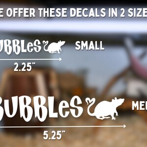 Rat Name Cage Decal for Rat Cage Custom Sign for Rat Cage Accessory for ...