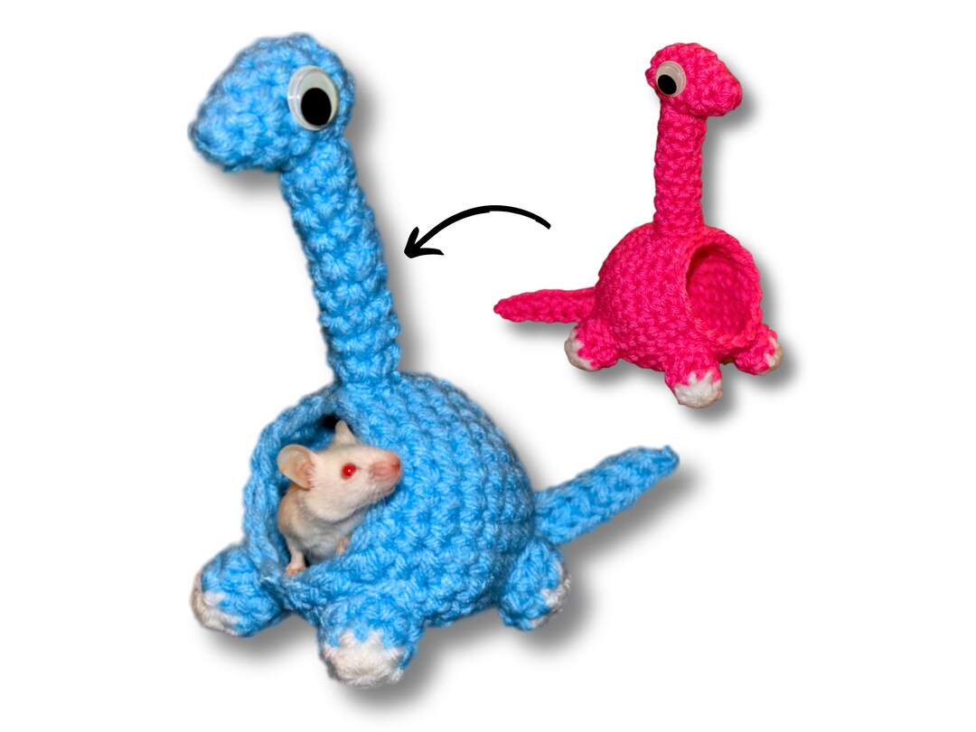 Jurassic Joy Hidey House: Colorful Crochet Dinosaur Small Animal ...