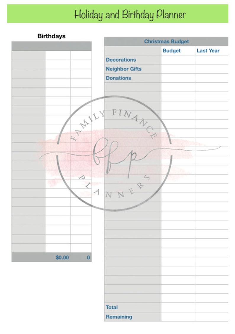 Blank Level 2 Family Finance Planner Workbook/ Budget/ Monthly - Etsy