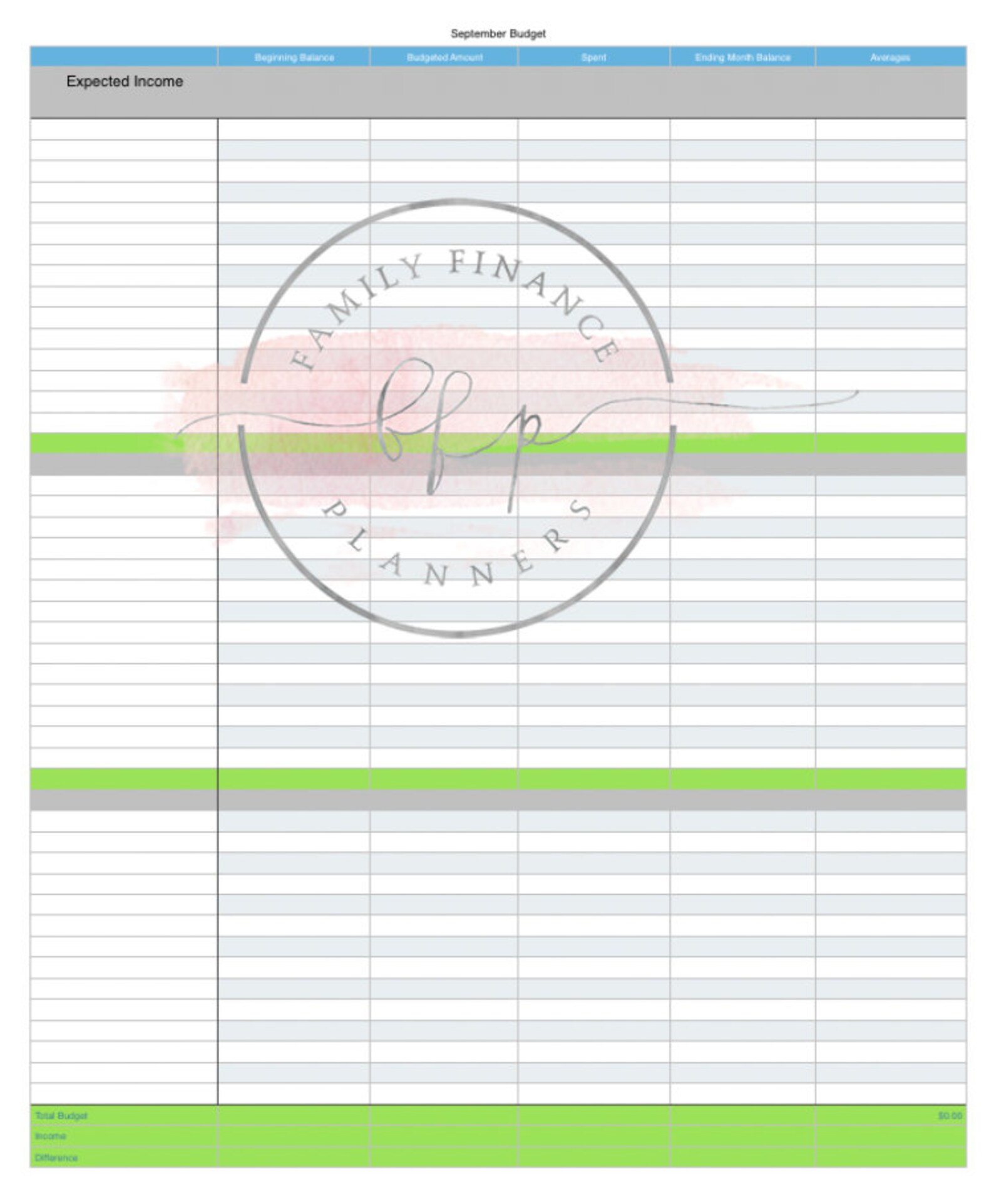 Blank Level 2 Family Finance Planner Workbook/ Budget/ Monthly - Etsy