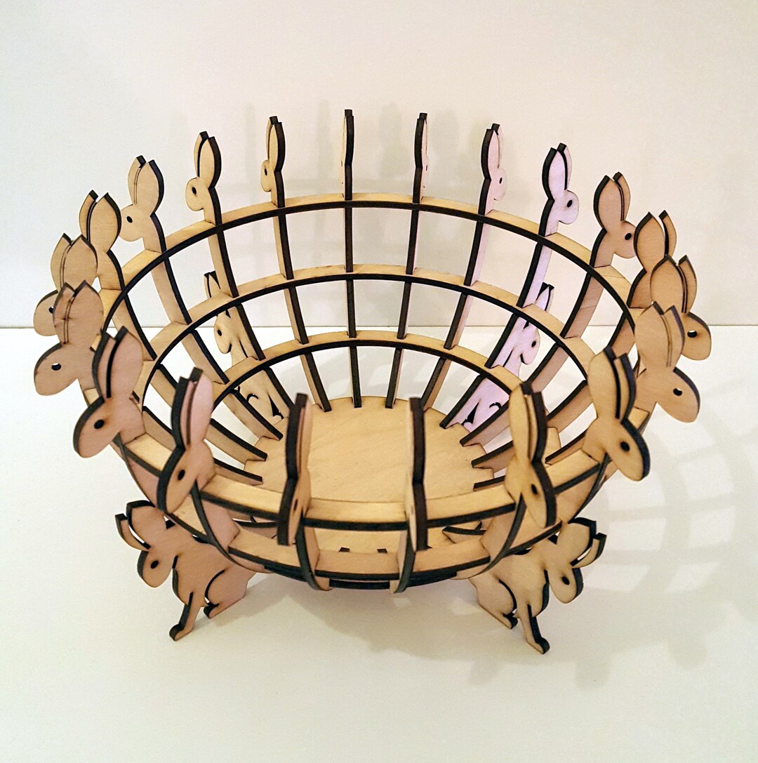 Easter Bunny Basket for Eggs Digital Files Ready for Lasser Cutting ...