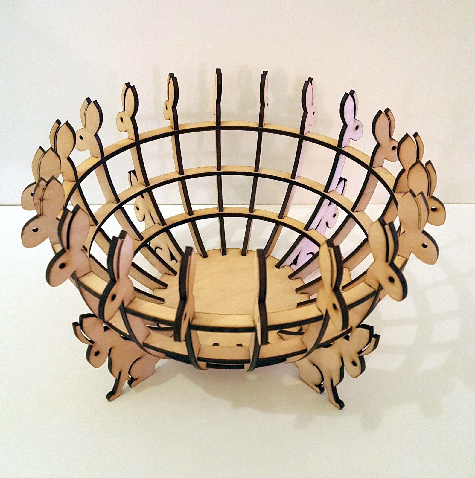 Easter Bunny Basket for Eggs Digital Files Ready for Lasser Cutting ...