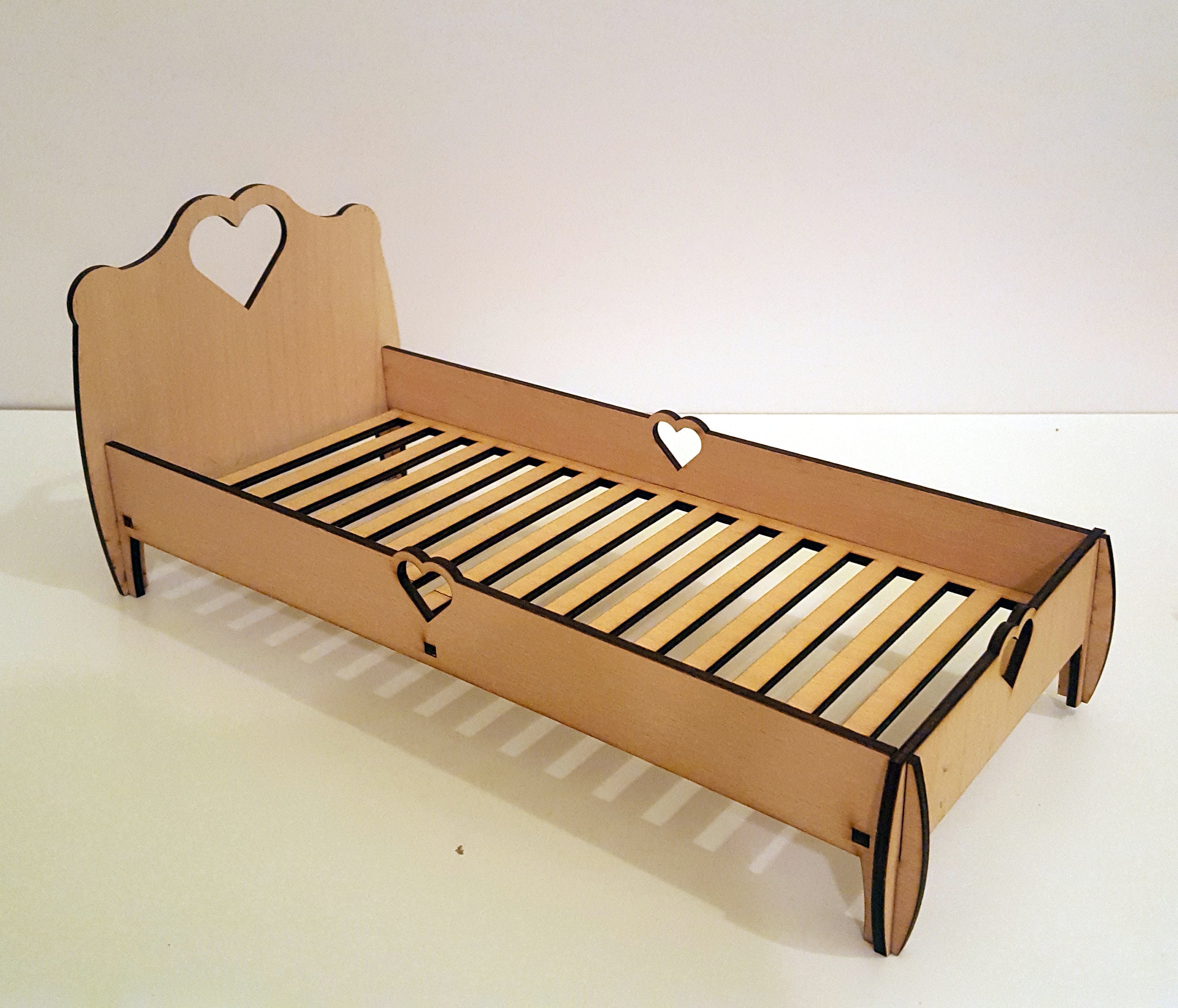 4 mm. double wooden bed toy vector svg file dollhouse bedroom Laser cut ...
