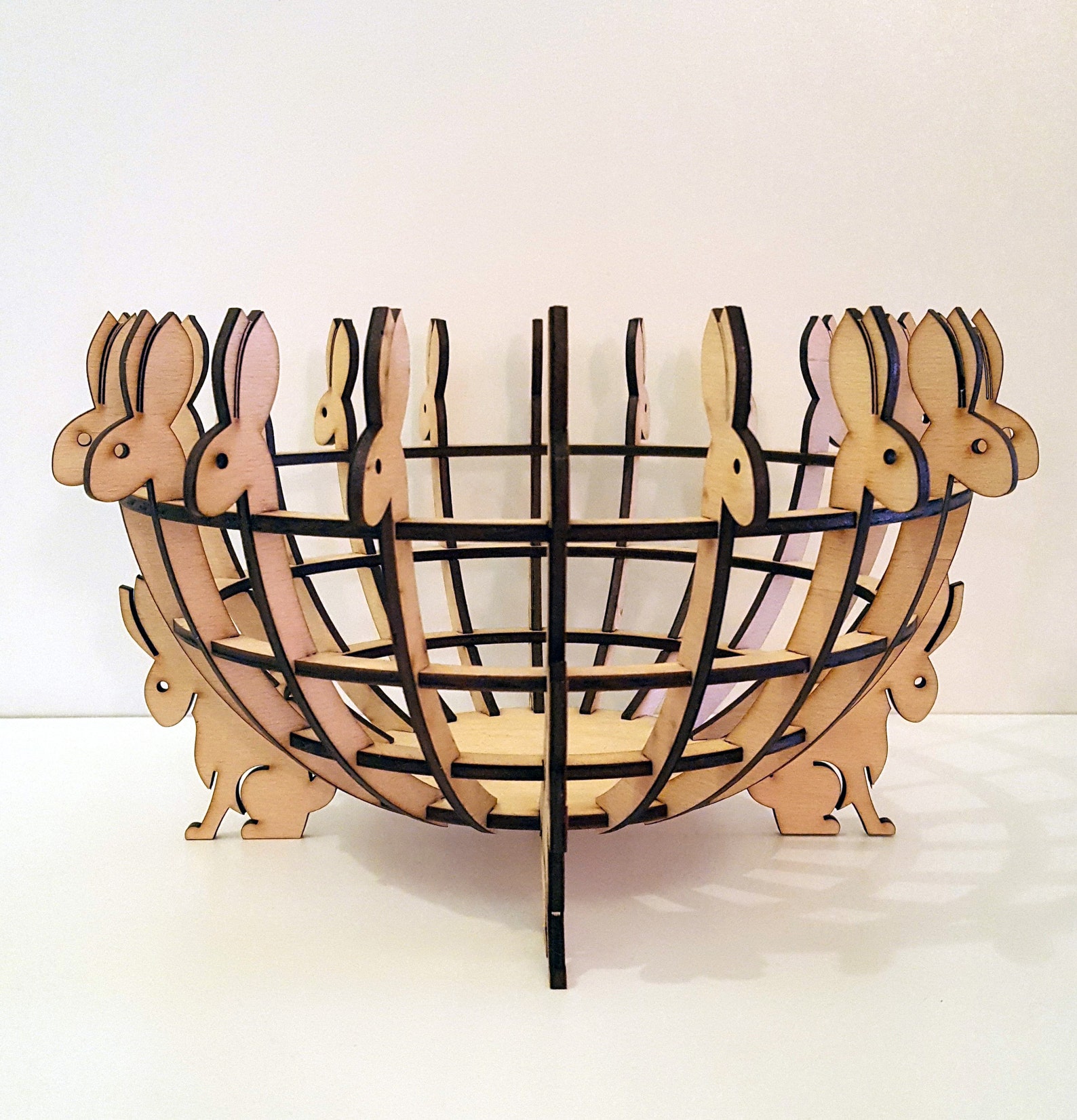 Easter Bunny Basket for Eggs Digital Files Ready for Lasser Cutting ...