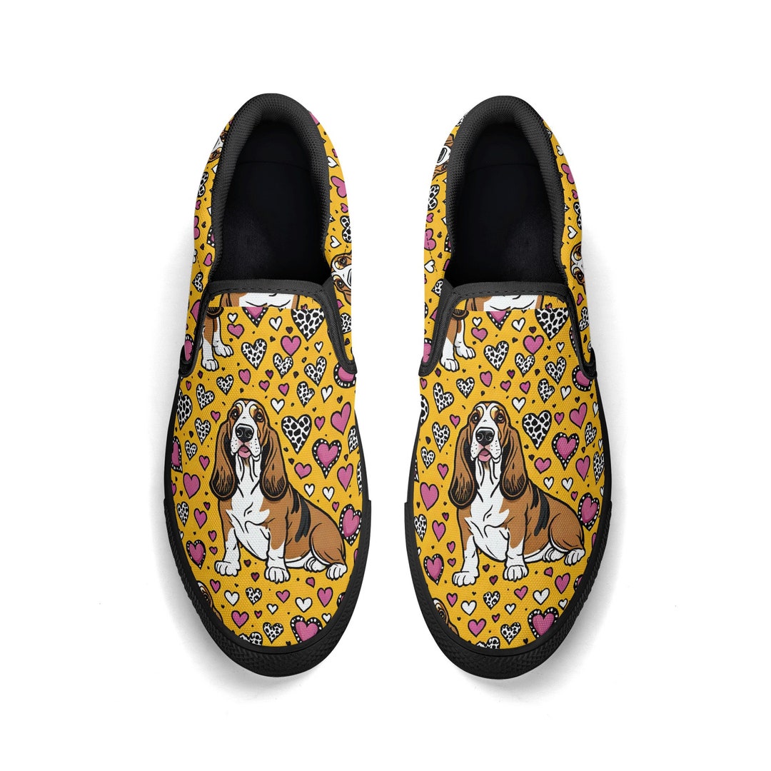 Basset Hound Women's Slip-on Shoes Stylish and Comfortable Footwear for ...