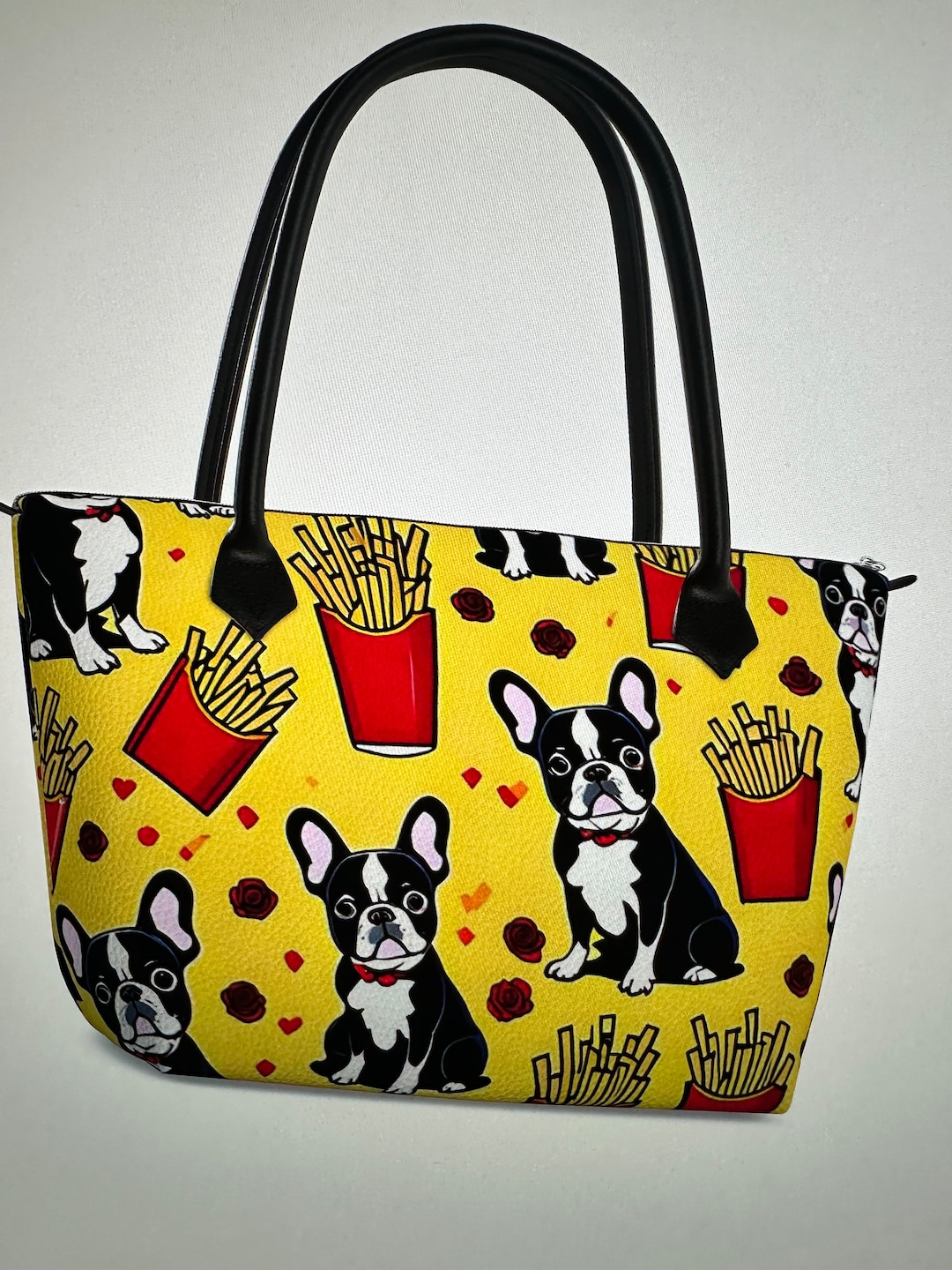 Napa Leather Frenchie French Bulldog French Fry Purse Bag - Etsy