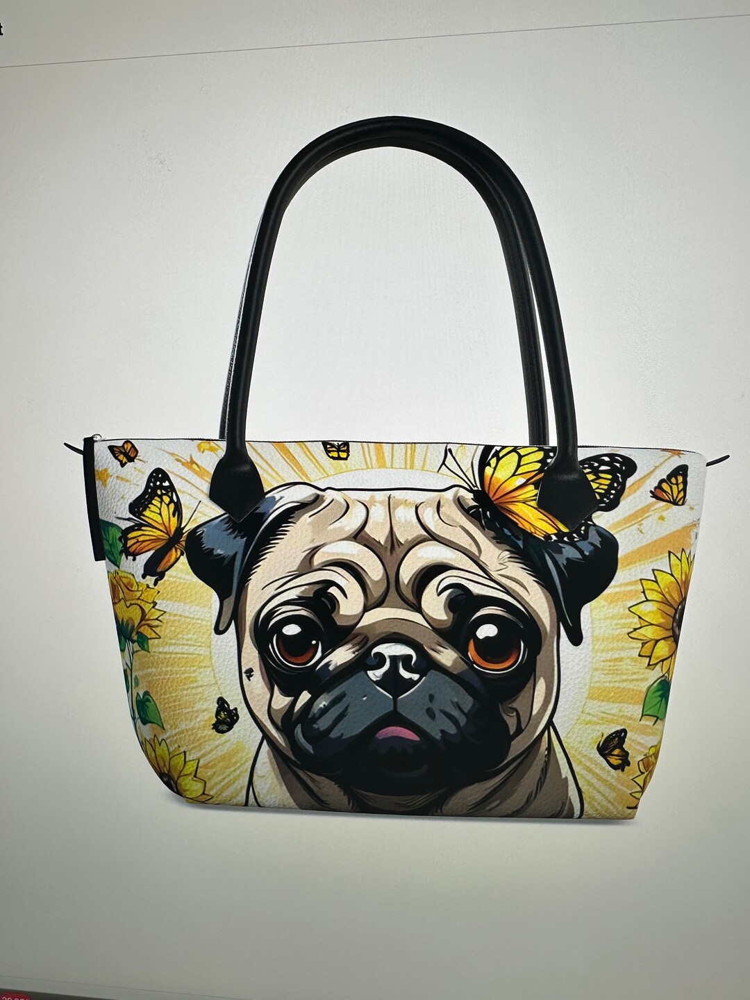 Pug Tote Bag Purse Napa Leather Handmade - Etsy