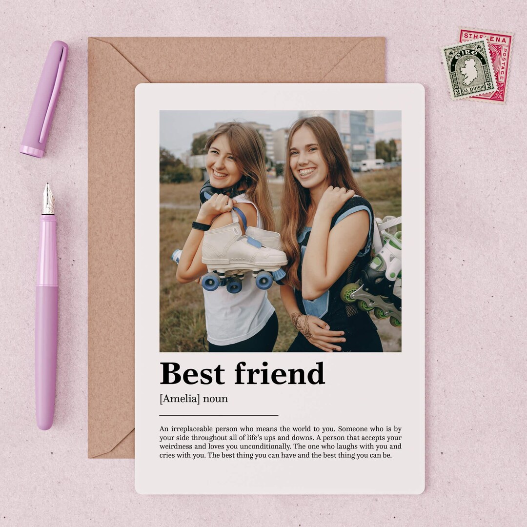 Personalised Best Friend Definition Photo Greeting Card - Custom Name ...