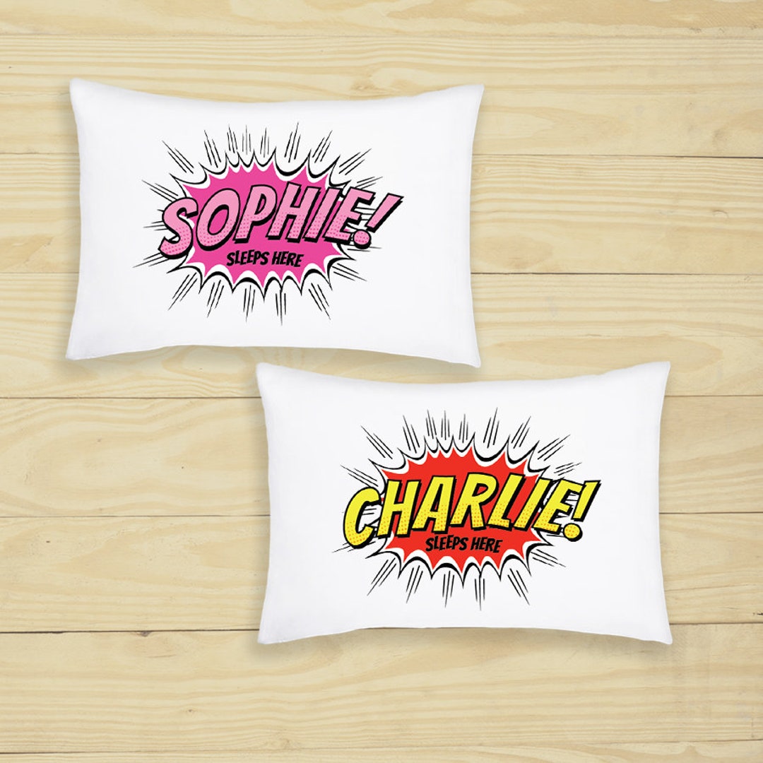 Customised Superhero Comic Pillow Case With 2 Colour Option ...