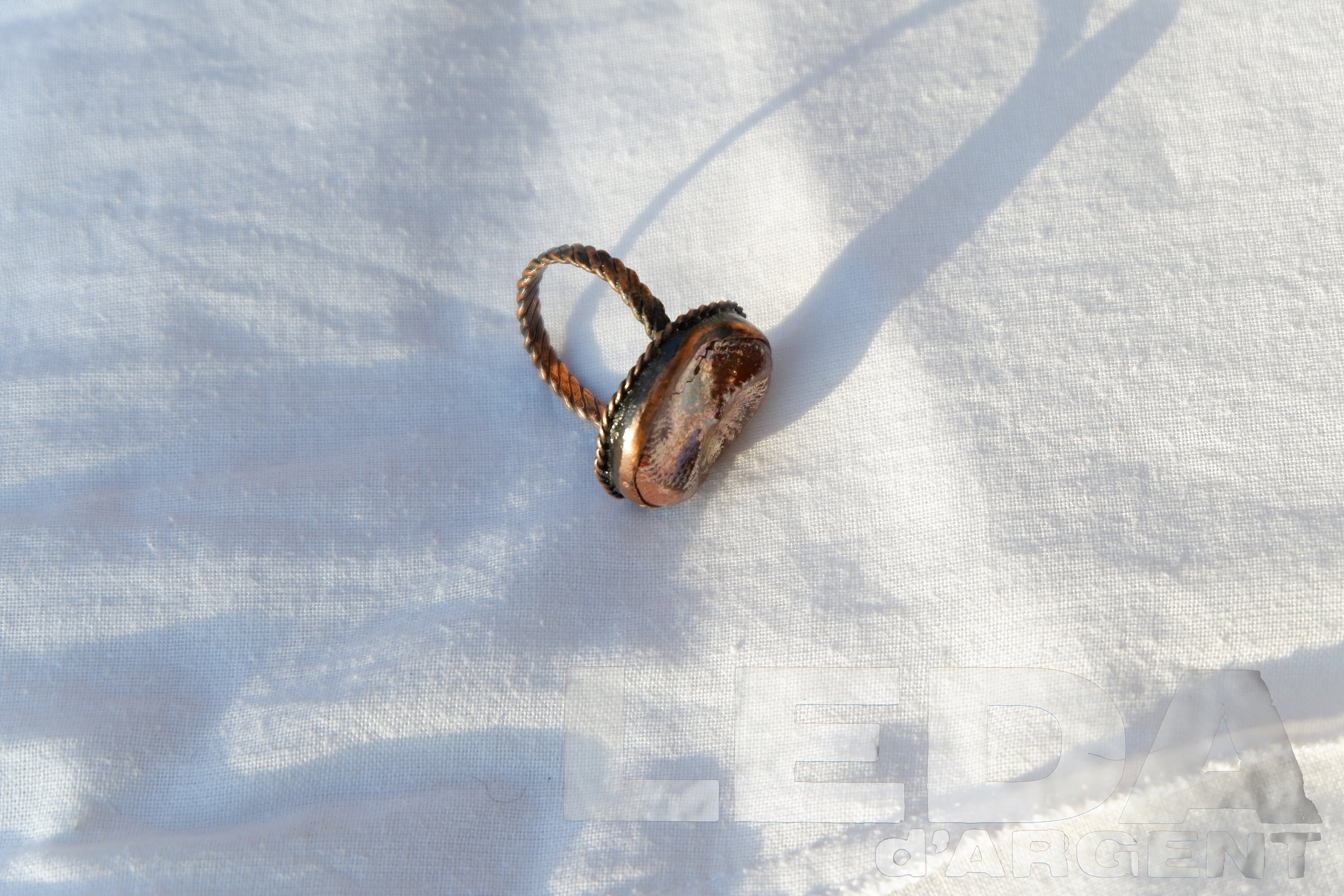 Copper Ring Whit Specially Made Round Eyes From Ceramics SIZE: - Etsy