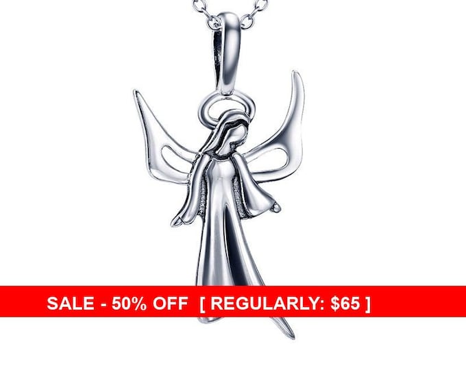 Tiny Angel Pendant / Necklace Sterling Silver - Etsy