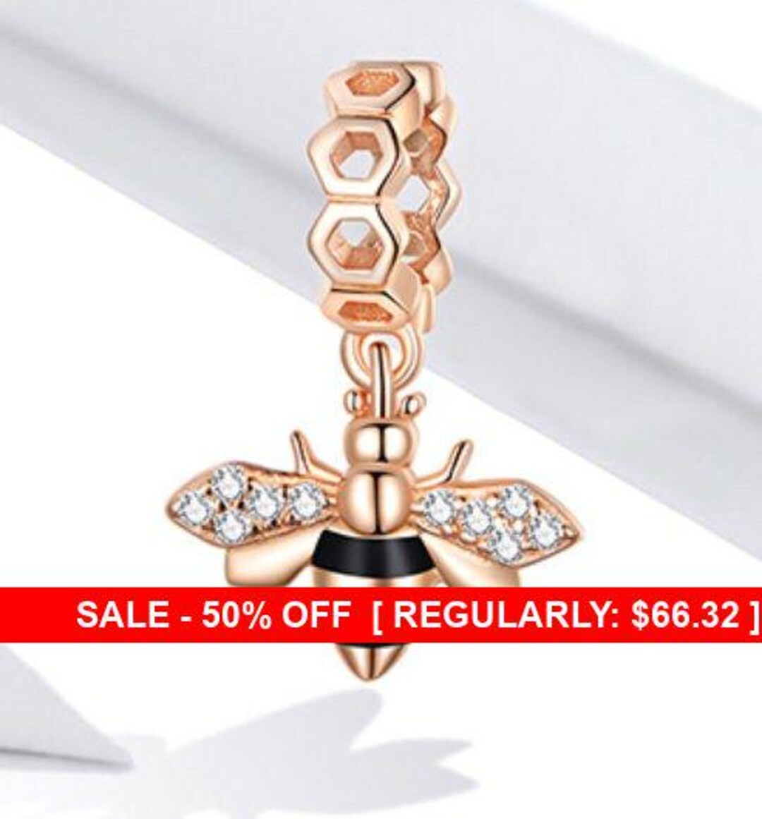 Sterling Silver Gold Bee Charm, Honeybee Charm, Insect Charm, Bee ...