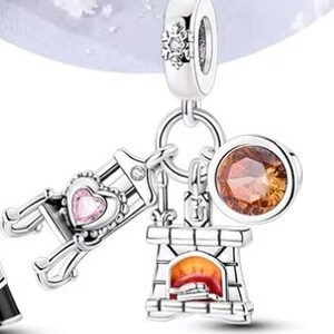 Sterling Silver Fireplace, Chair & Coffee Charm, Fireplace, Winter ...