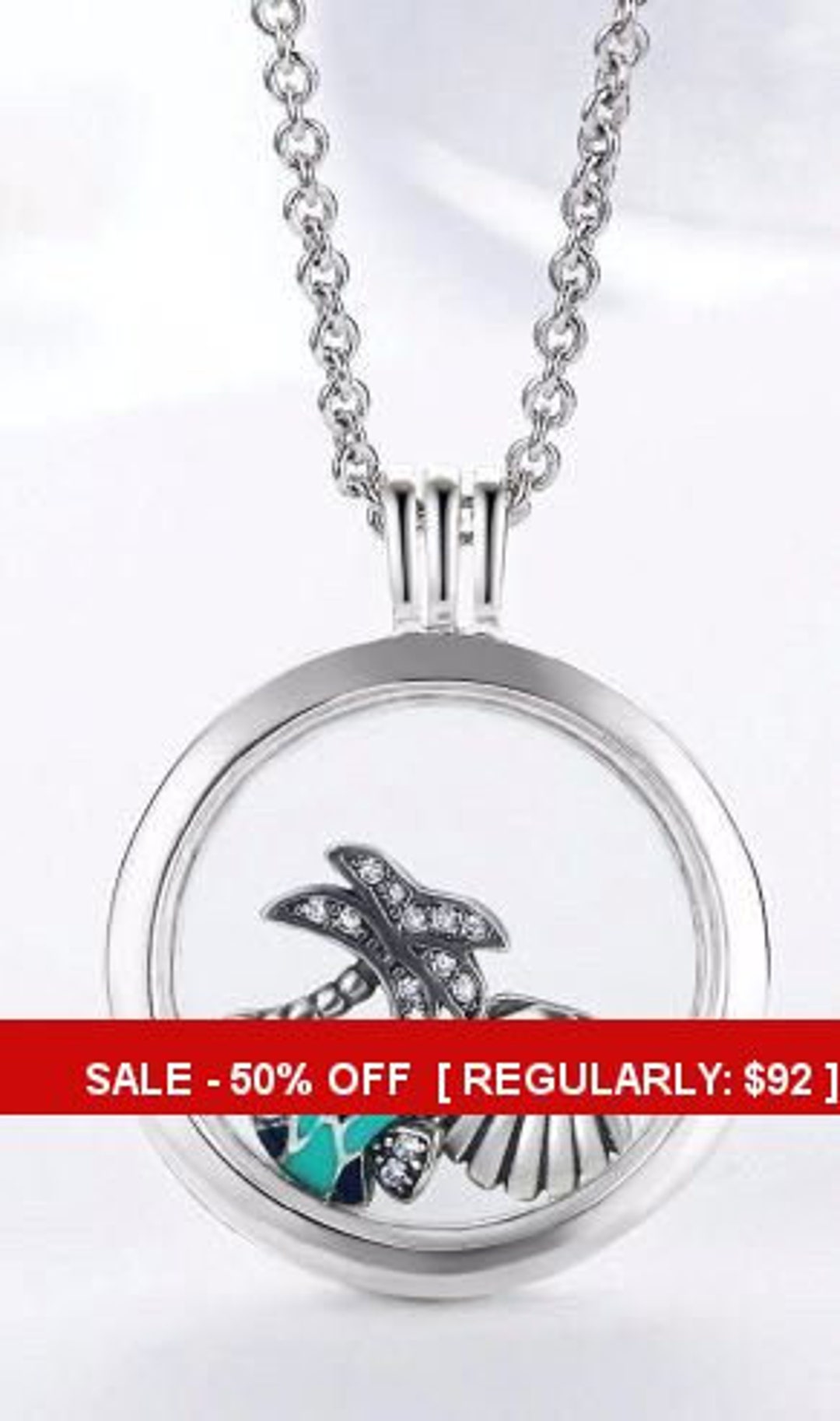 Sterling Silver Tropical Floating Locket Fish Charm Tree - Etsy