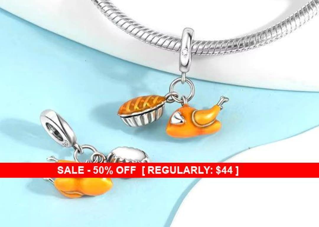 Sterling Silver Turkey Charm, Thanksgiving Charm, Thanksgiving Jewelry ...