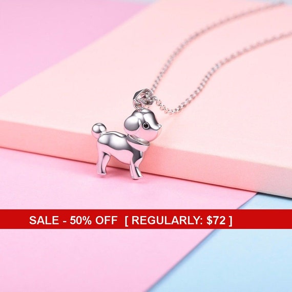 Sterling Silver Puppy Necklace Dog Necklace Dog Lover Gift - Etsy