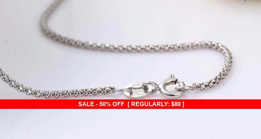 Sterling Silver Popcorn Chain, Silver Popcorn Chain, 925 Sterling ...