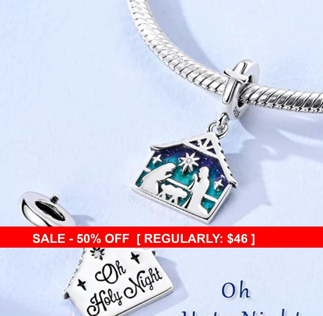 Sterling Silver Silent Night Charm, Religious Charm, Mary Charm, Mother ...