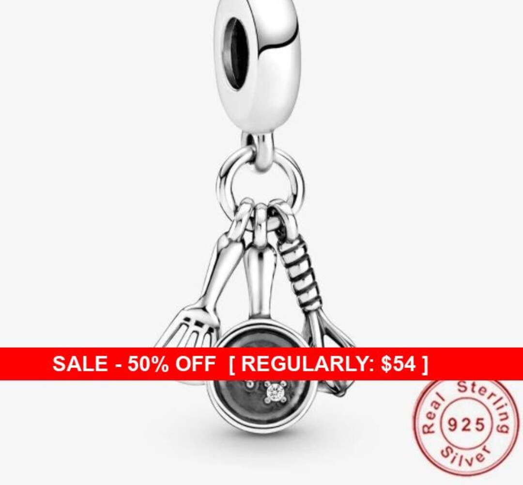 Sterling Silver Kitchen Charm, Skillet Charm, Spatula Charm, Whisk ...