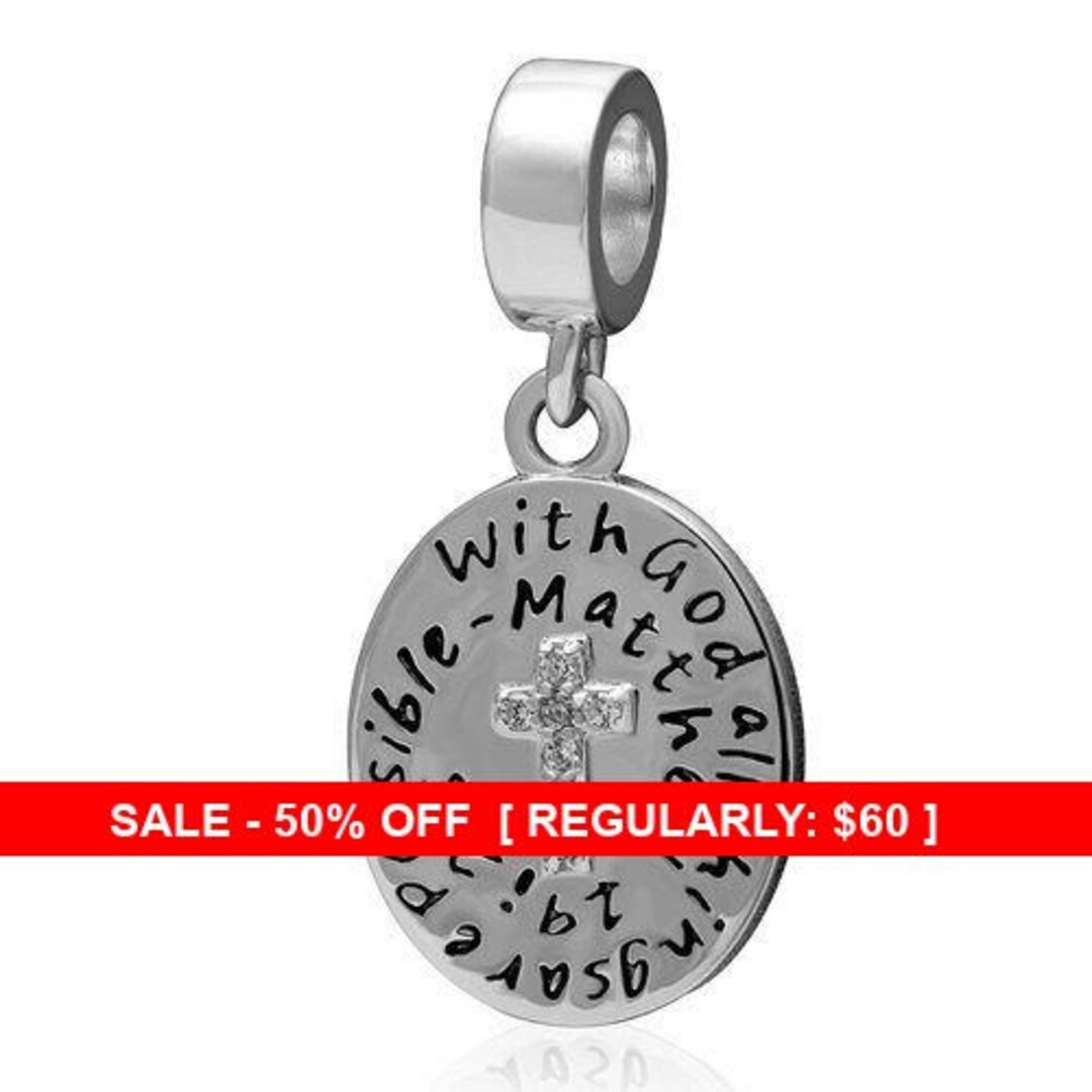 Sterling Silver Bible Verse Charm, Religious Charm, Christian Charm ...