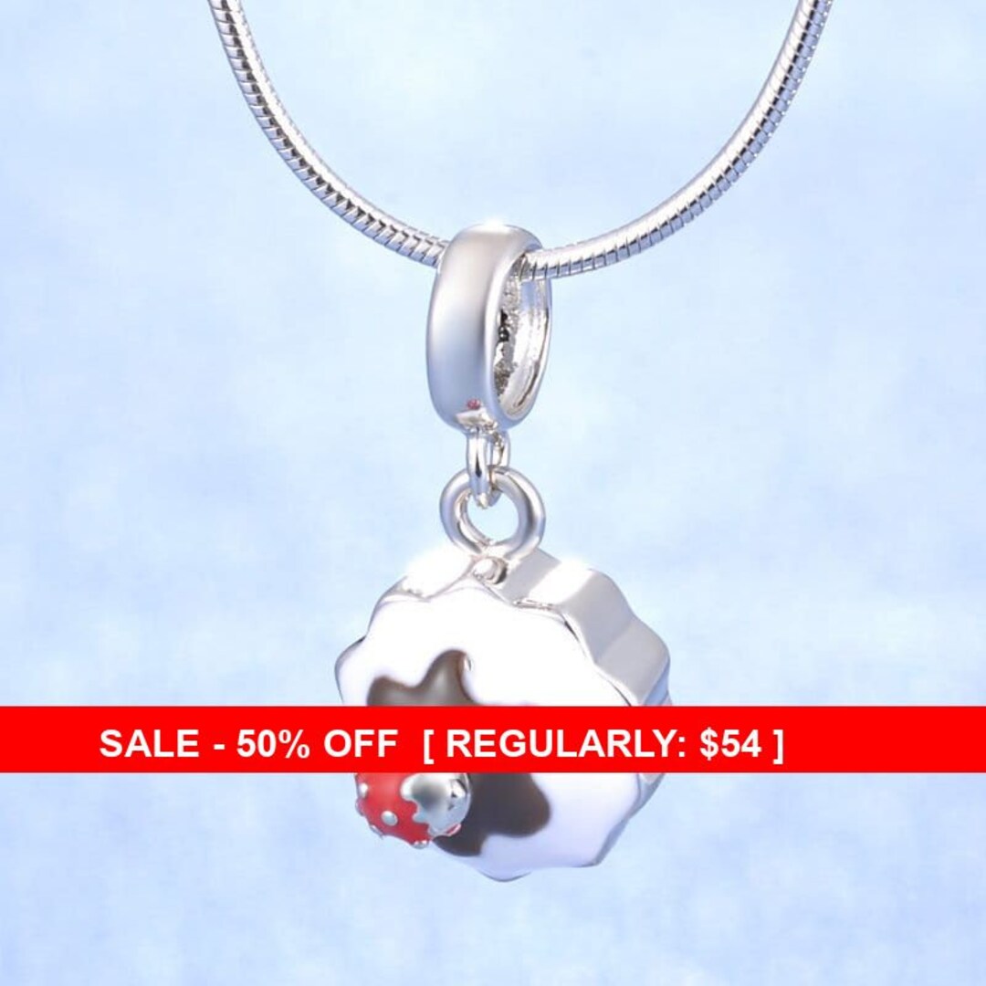 Sterling Silver Strawberry Cake Charm, Cake Charm, Food Charm, Baking ...