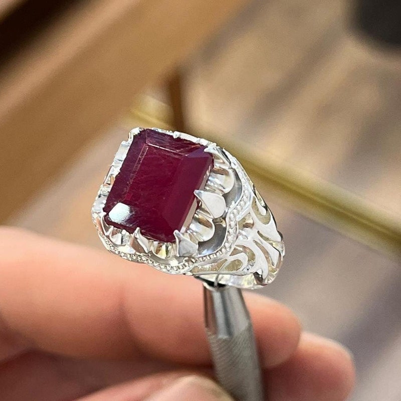 Ruby Ring Men - Etsy