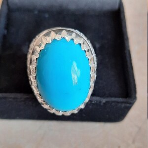 Original Hussaini Feroza Natural Turquiose Ring Natural Green Sabza ...
