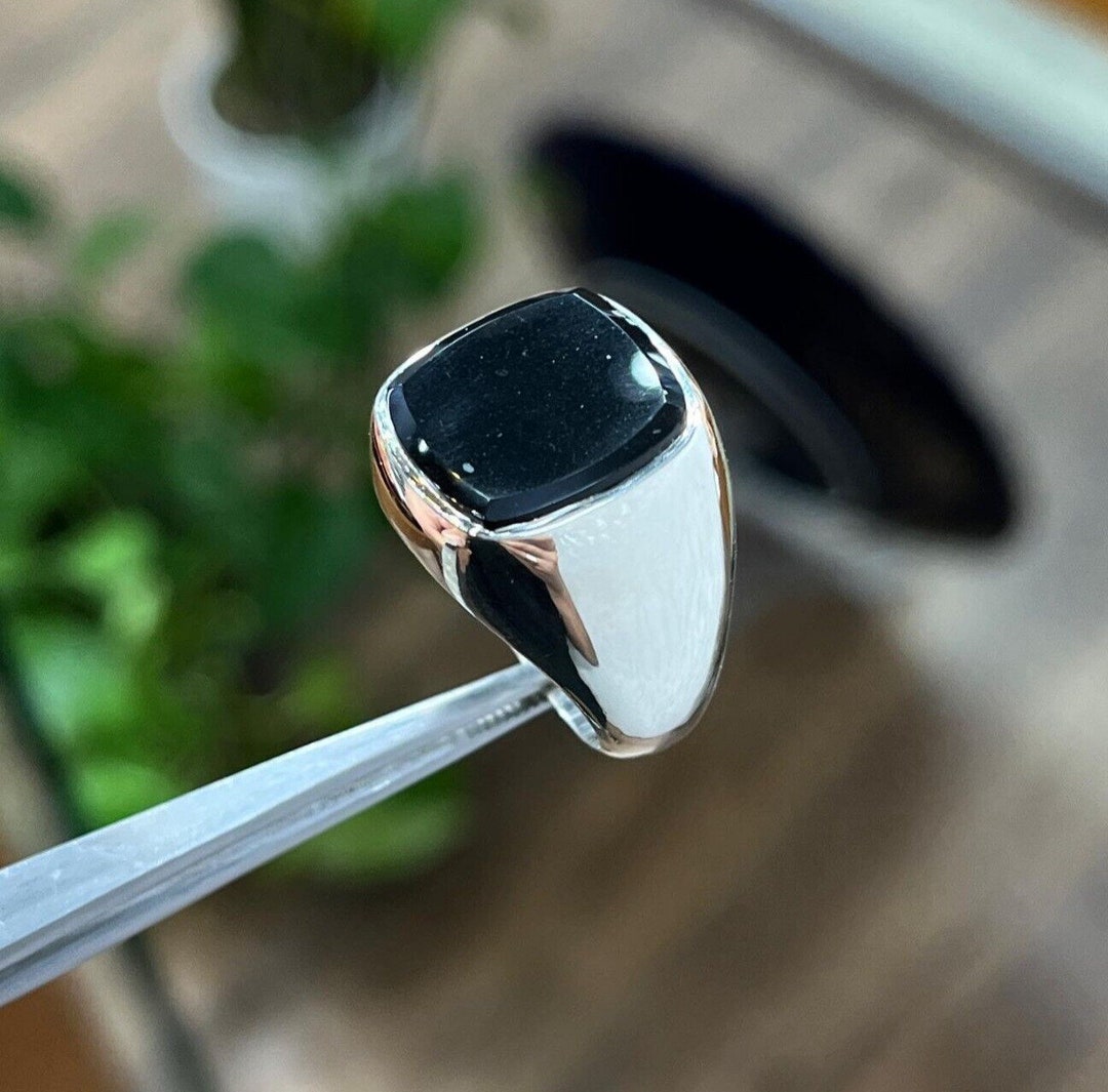 Original Yemeni Black Aqeeq Akik Haqeeq Stone Sterling Silver Handmade ...