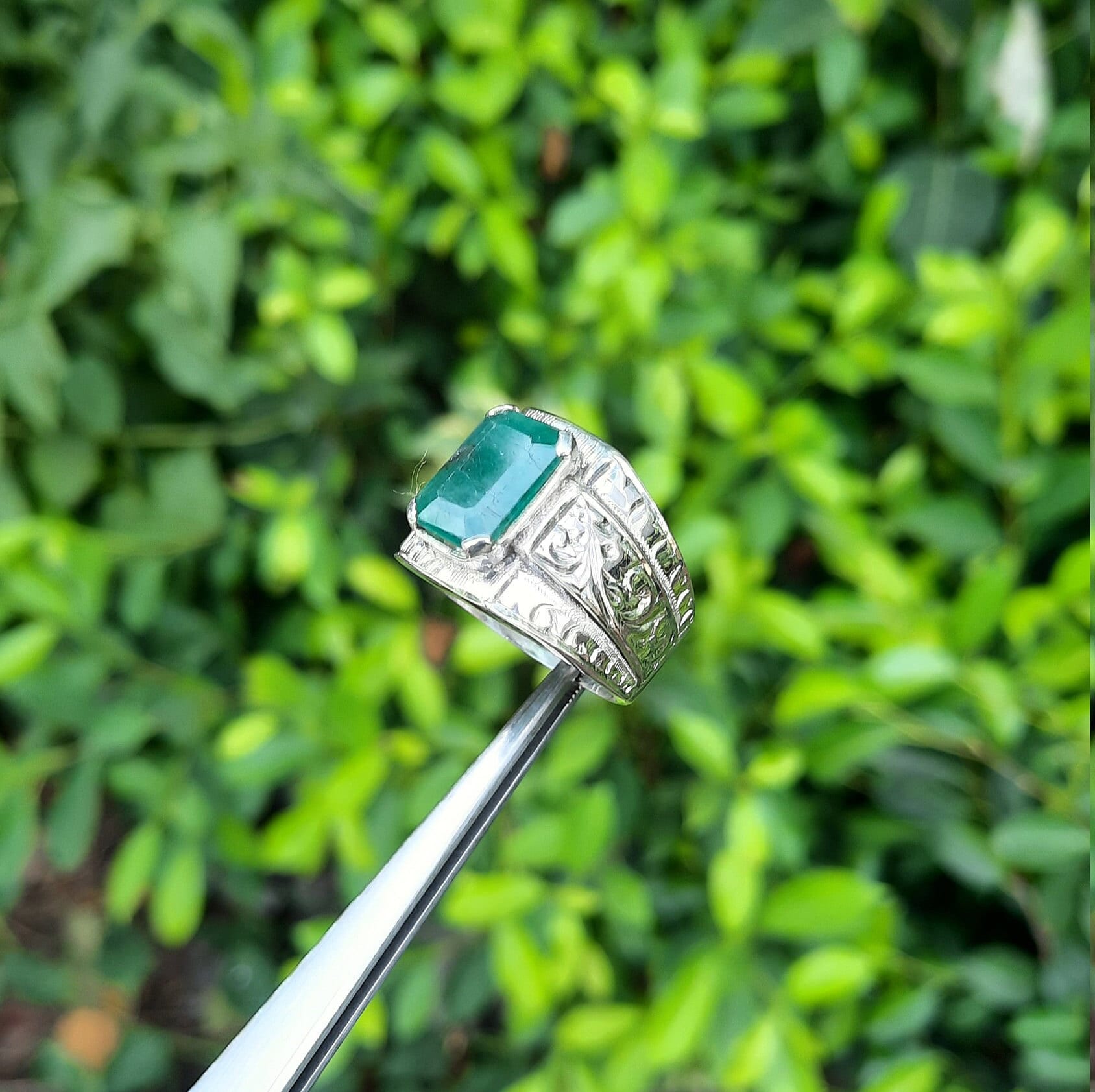 Real Emerald Stone Ring for Mens Original Emerald Stone Ring - Etsy