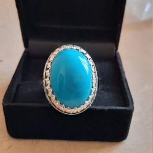 Original Hussaini Feroza Natural Turquiose Ring Natural Green Sabza ...