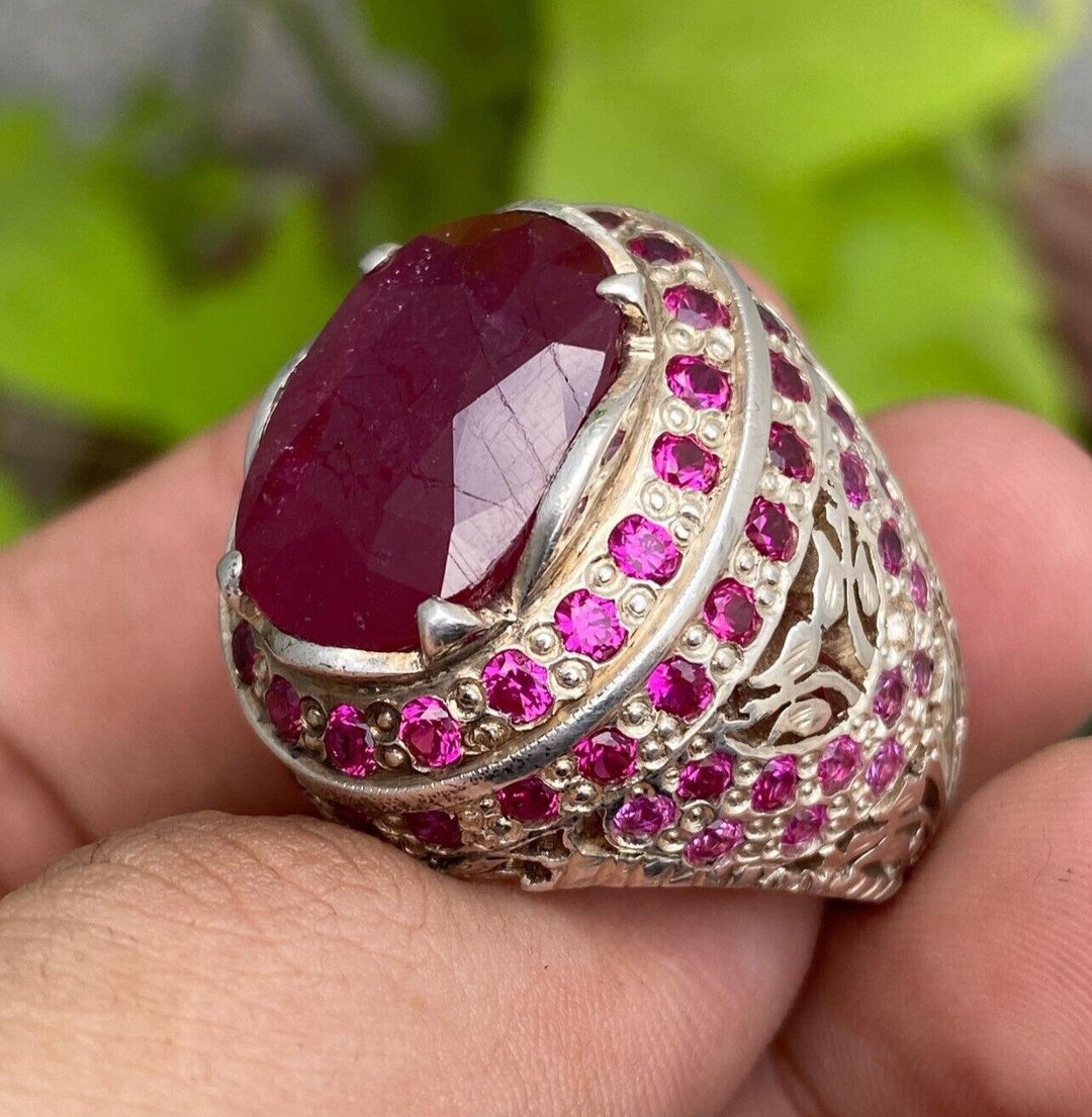 Natural African Ruby Ring African Ruby Stone Ring Genuine African Ruby ...