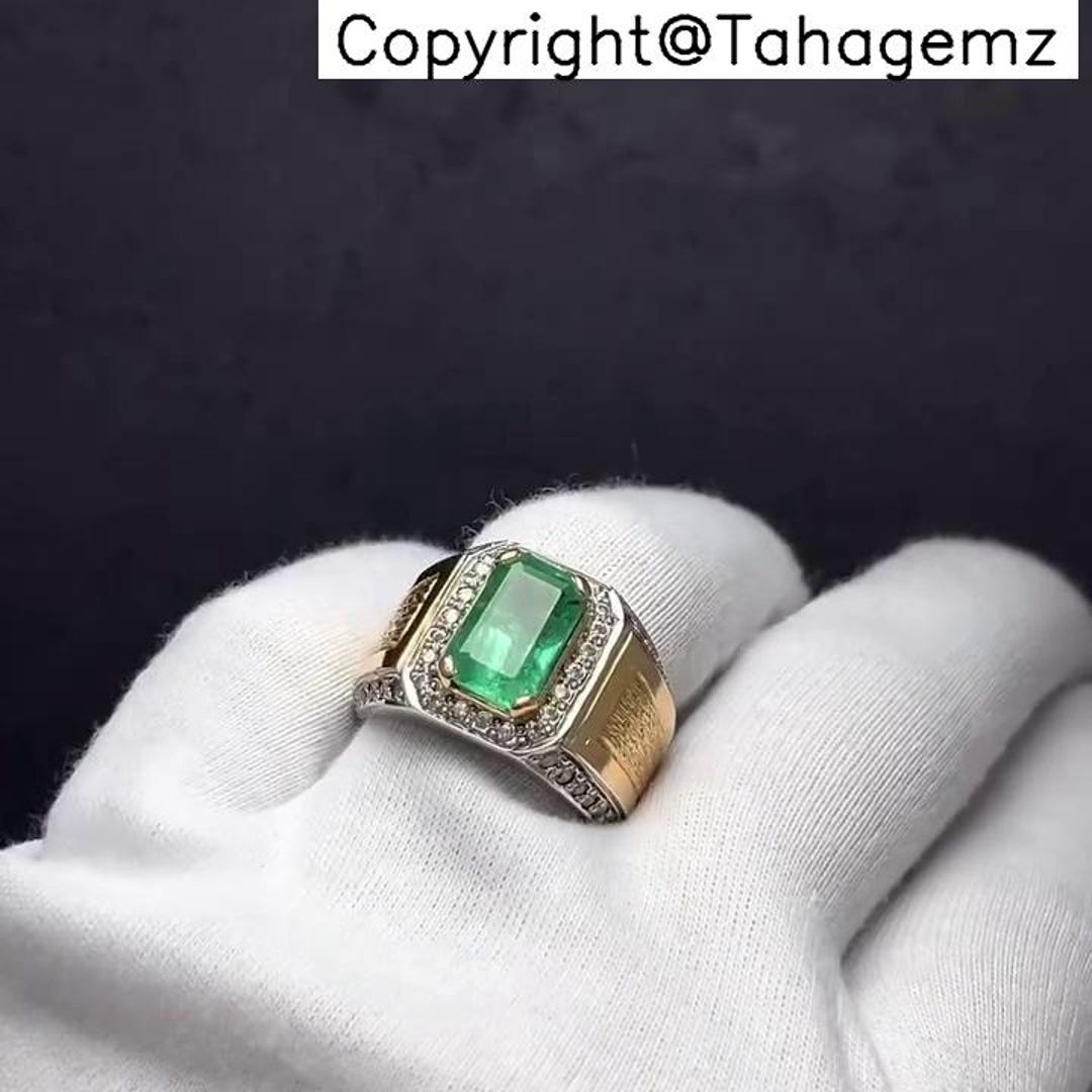 Natürlicher kolumbianischer Smaragd Ring - Original Unbehitzter Grüner ...