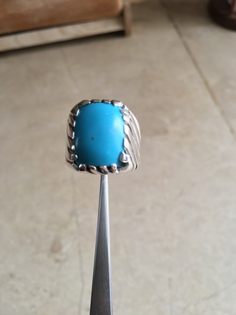 Natural Turquoise Stone Ring Real Hussaini Feroza Ring | Etsy