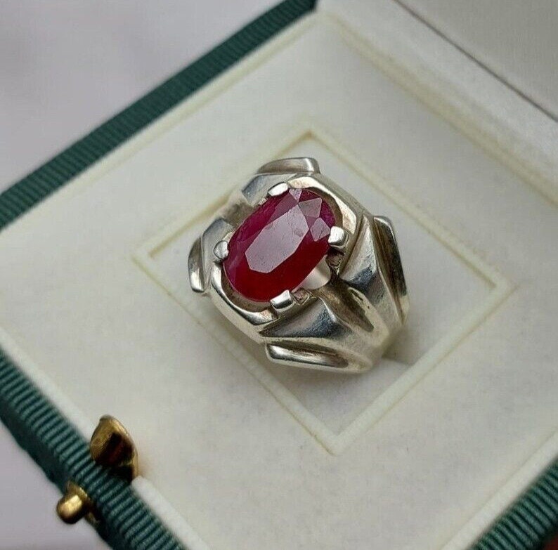Blood Red African Ruby Ring Natural Original African Ruby - Etsy