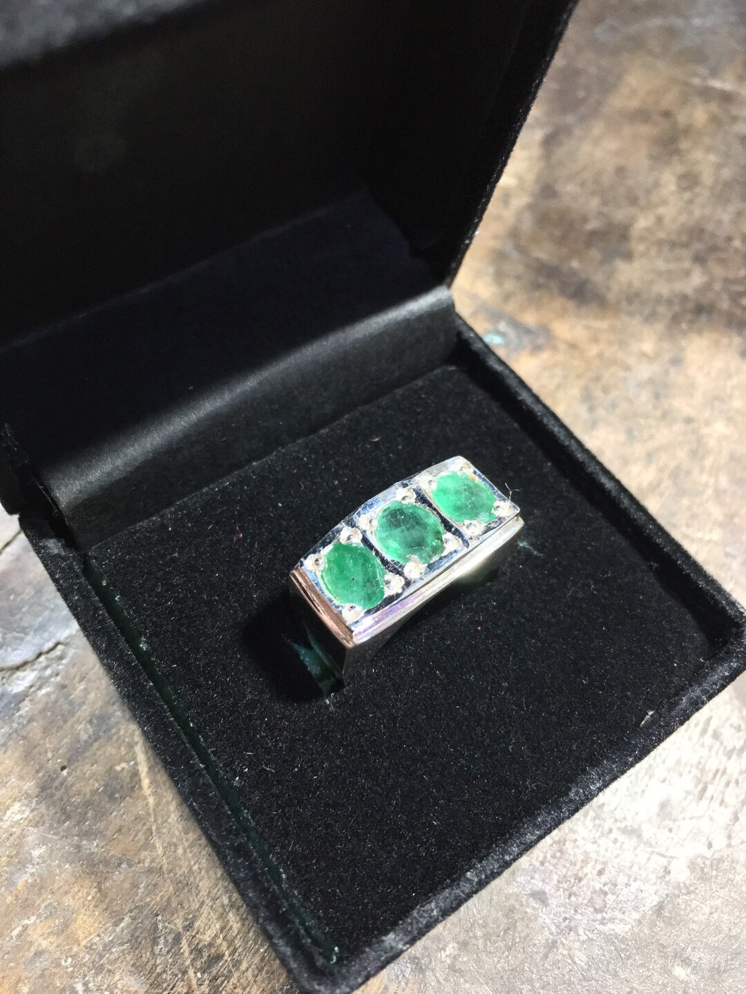 Natural Emerald Ring Original Emerald Stone Ring Real Emerald - Etsy