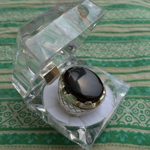 Original Yemeni Aqeeq Black Aqeeq Haqeeq Akik Stone Ring Blood Red ...