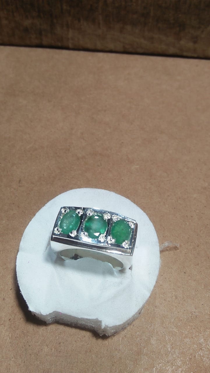 Natural Emerald Ring Original Emerald Stone Ring Real Emerald | Etsy