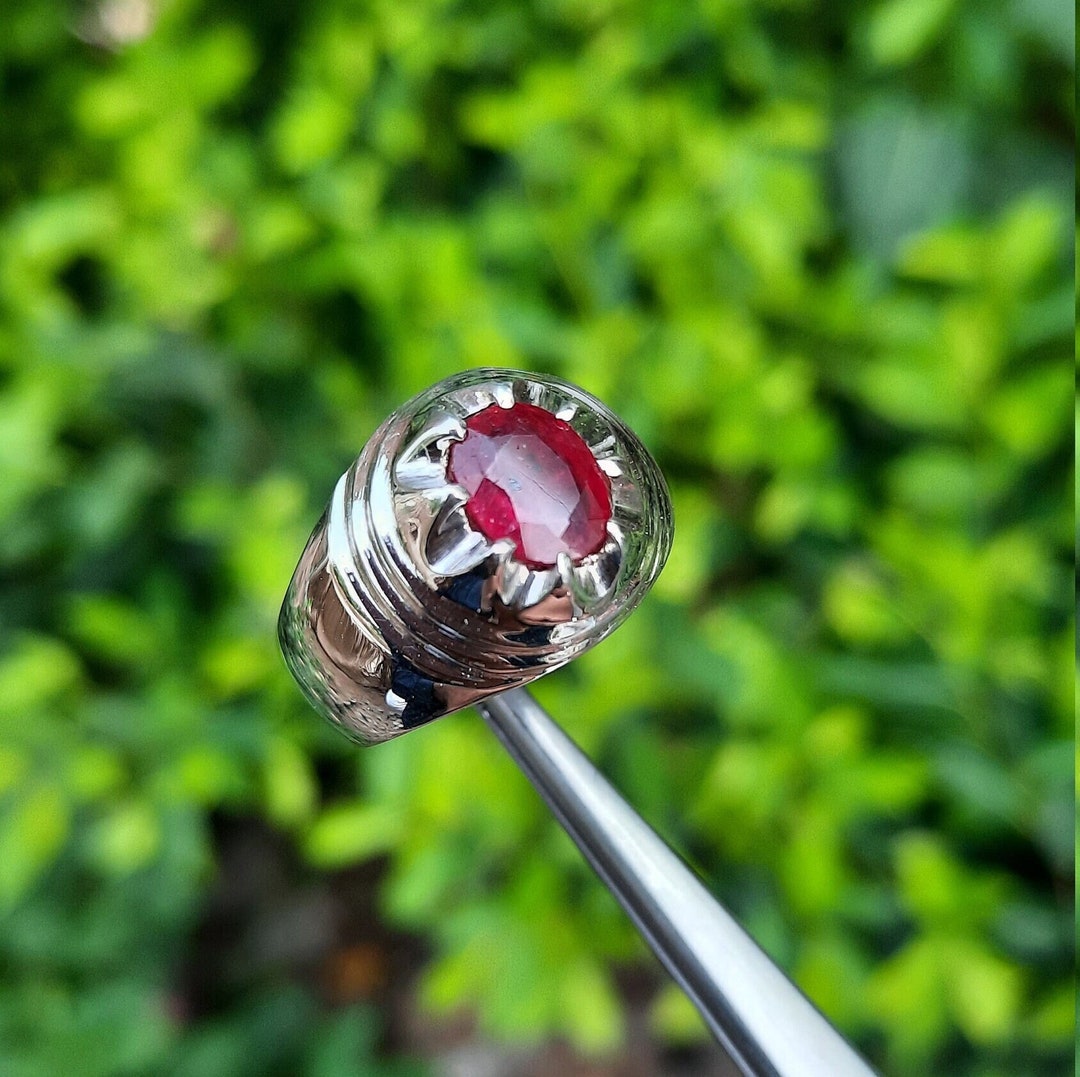 Natürlicher Herren Rubin Stein Ring in 925 Silber Echt Rubin - Etsy ...