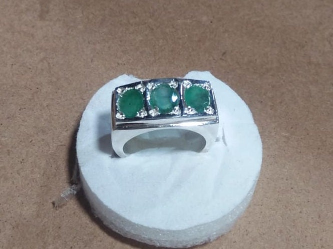 Natural Emerald Ring Original Emerald Stone Ring Real Emerald | Etsy