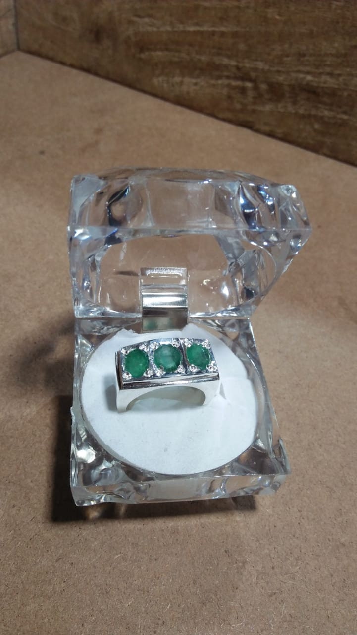 Natural Emerald Ring Original Emerald Stone Ring Real Emerald | Etsy