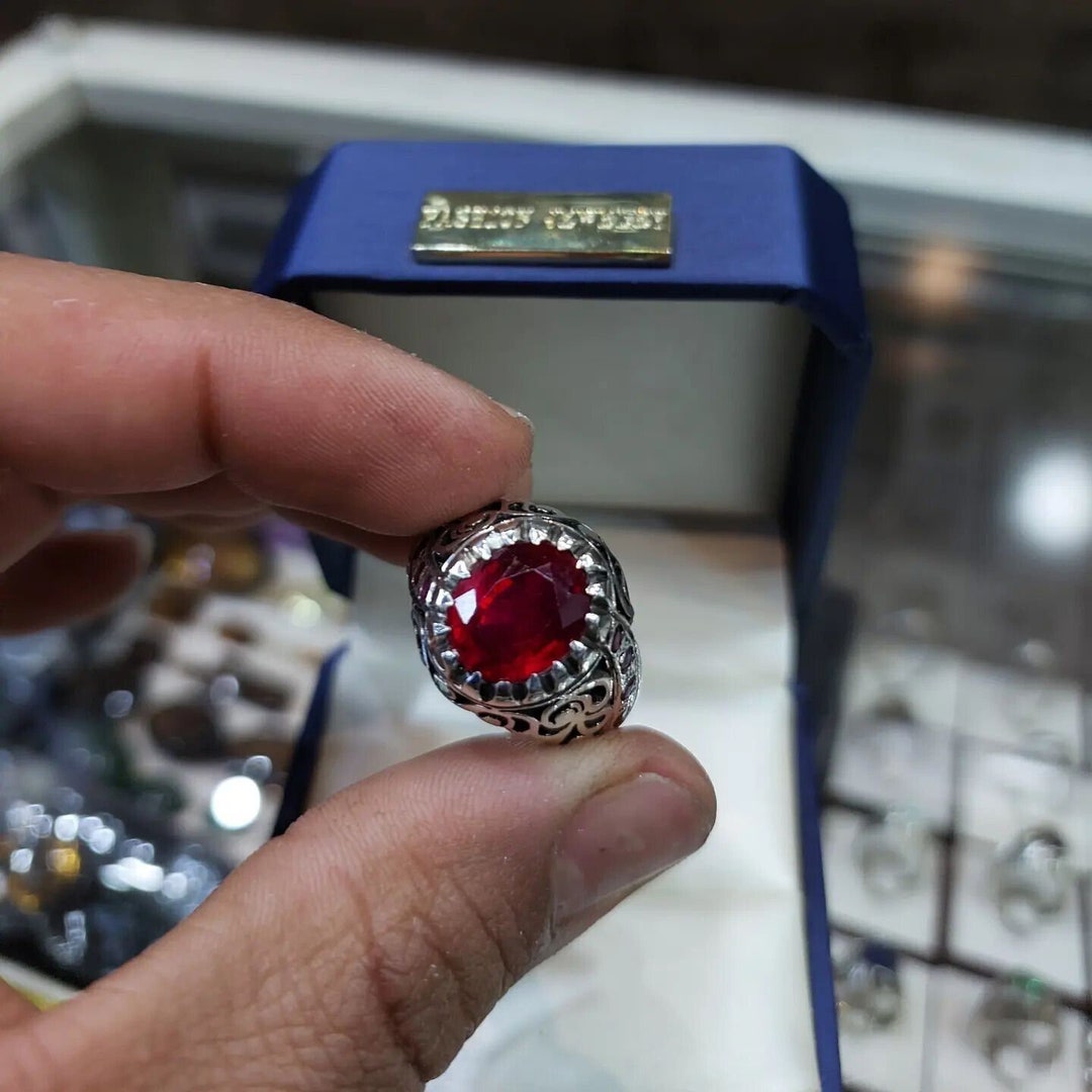 African Pigeon Blood Red Ruby Ring Natural Real Ruby Ring Original ...